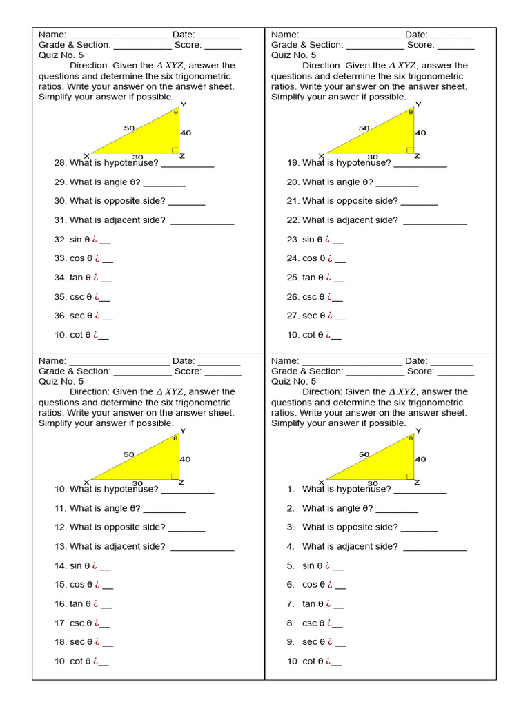 Quiz | PDF | Trigonometric Functions | Mathematical Analysis