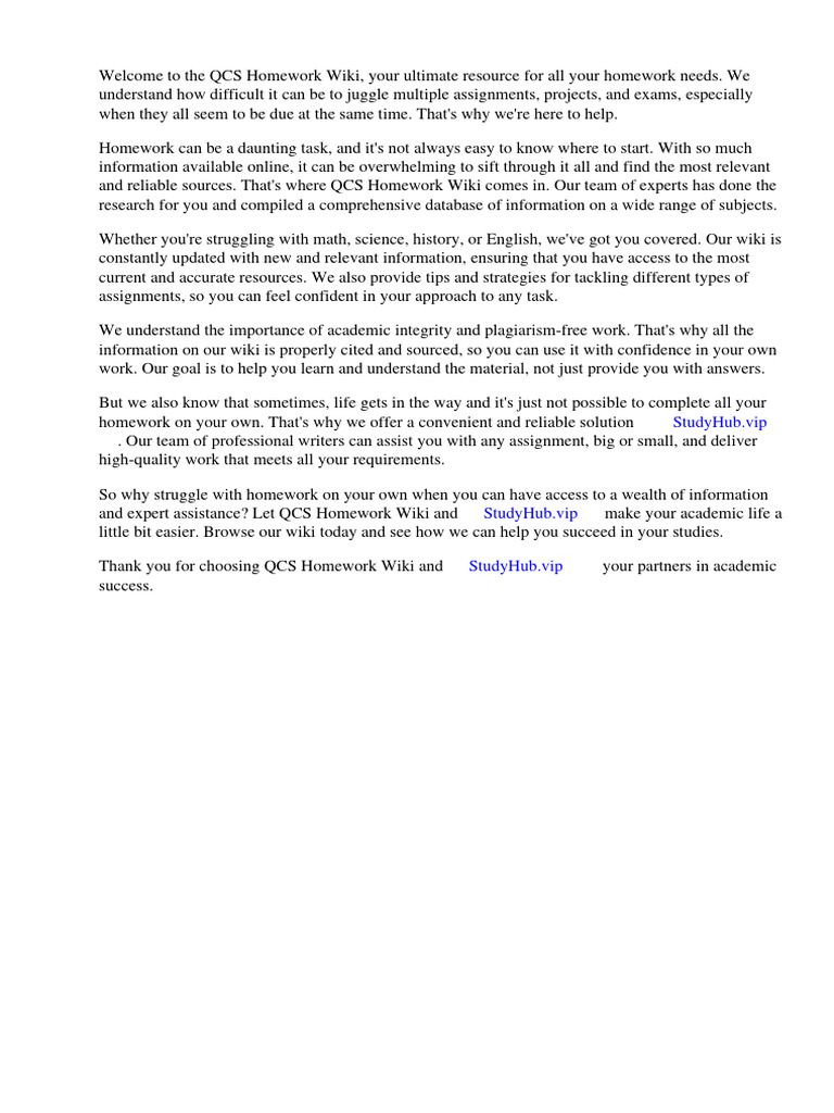 Qcs Homework Wiki | PDF | Homework | Wiki