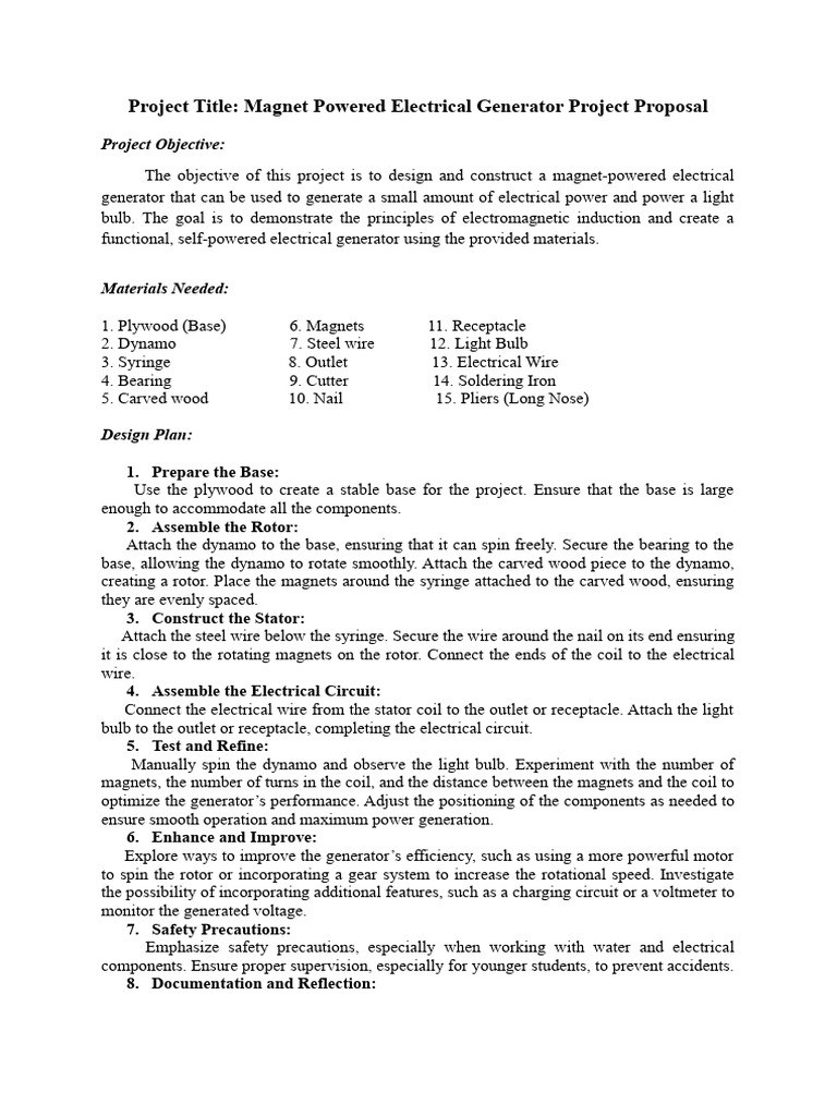 Physics Proposal | Download Free PDF | Electromagnetic Induction ...