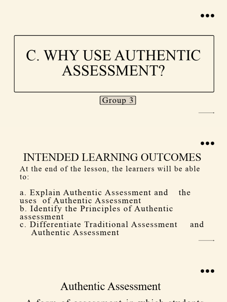 Authentic vs Traditional Assessment | PDF | Educational Assessment | Pedagogy