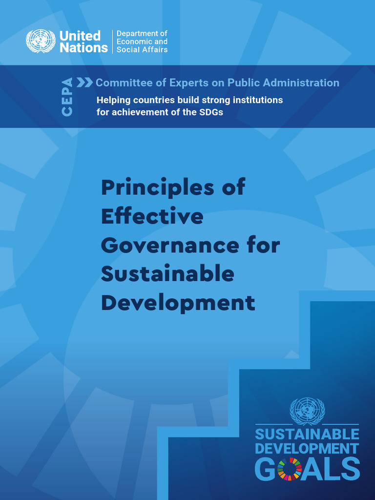Booklet - Principles of Effective Governance For Sustainable Development | PDF | Governance ...