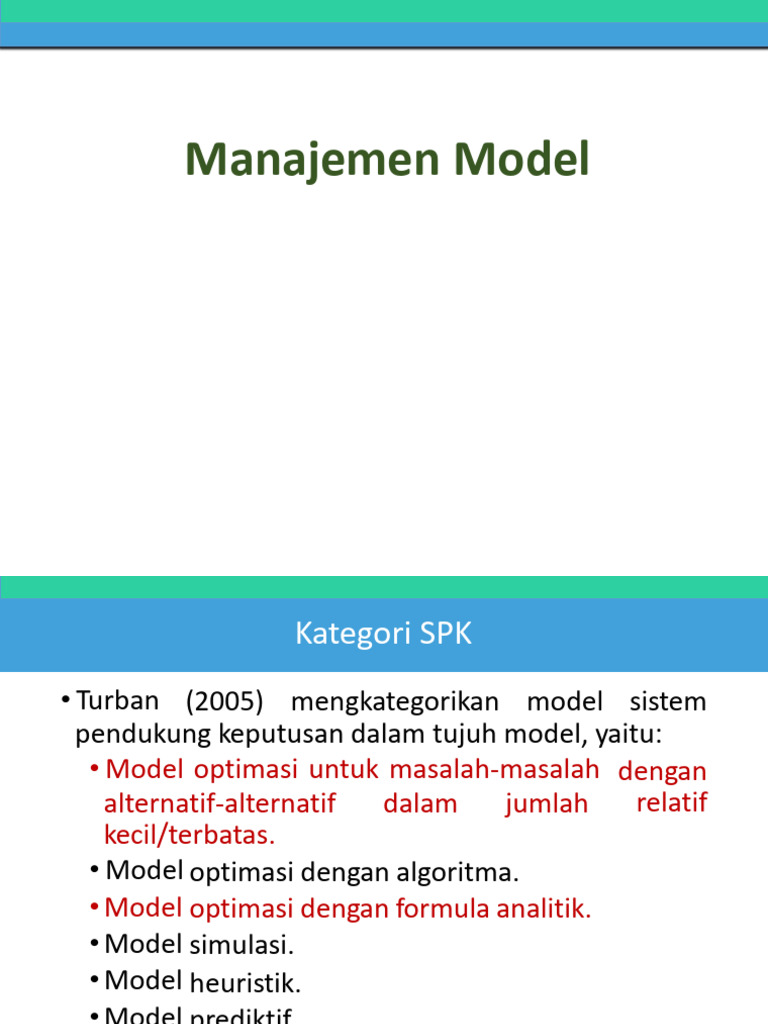 Materi Sistem Pendukung Keputusan 4a Pertemuan 4 SPK Manajemen Model SPK Tabel Kebenaran Dan ...