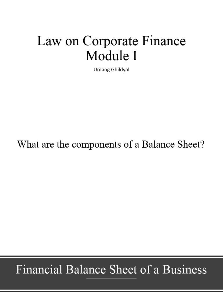 Law On Corporate Finance Module I | PDF | Net Present Value | Internal ...