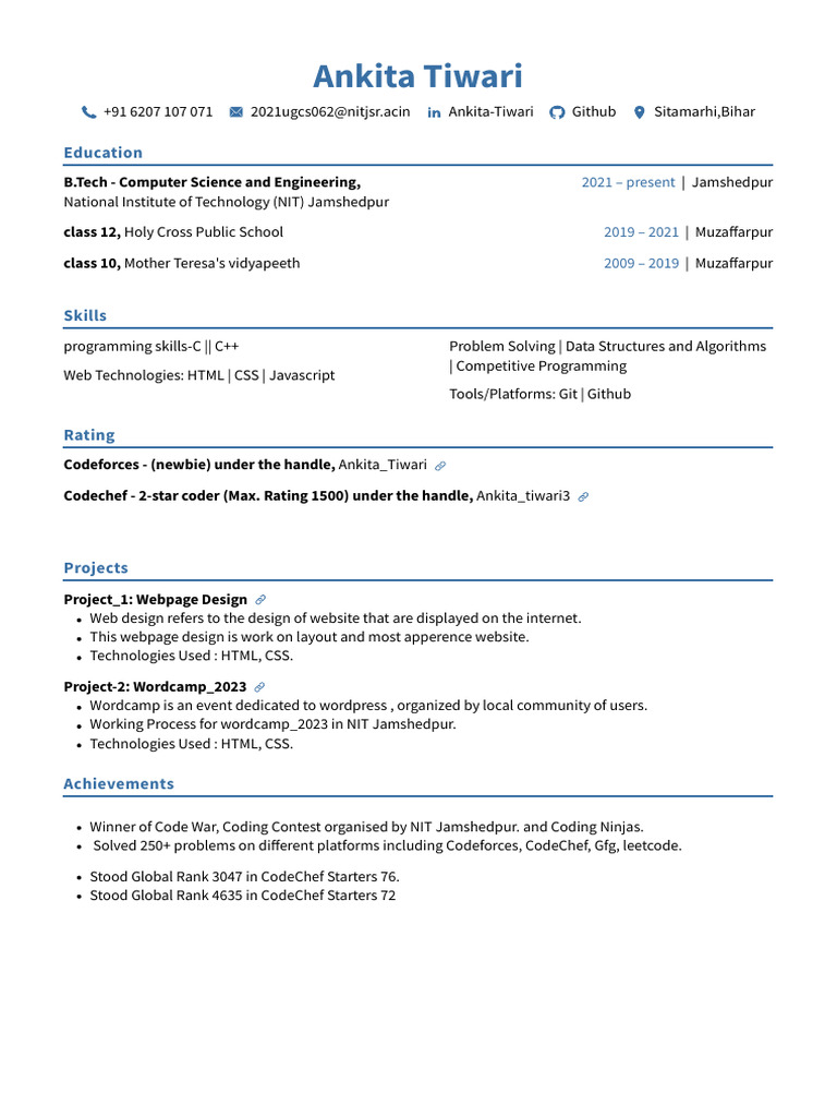 Ankita - Tiwari - Resume - 08 02 2023 00 36 21 | PDF