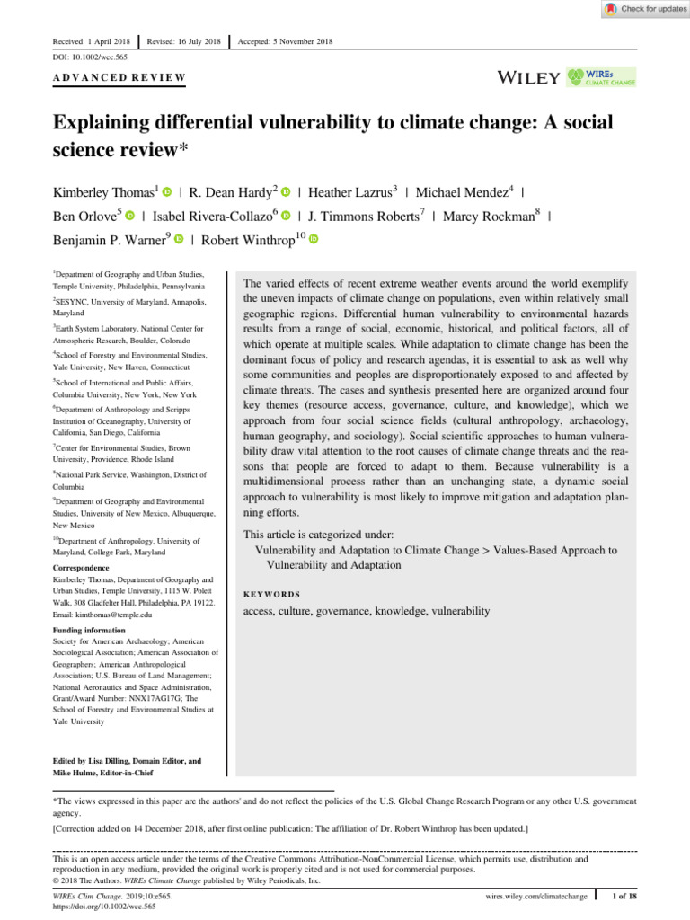 WIREs Climate Change - 2018 - Thomas - Explaining Differential ...