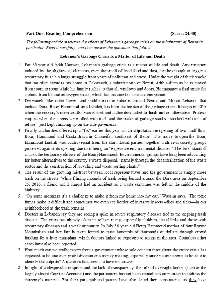 ENVIRONMEMNT Grade 9 | PDF | Lebanon | Waste