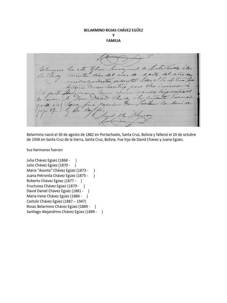 Belarmino Rojas Chavez Eguez 1832 | PDF