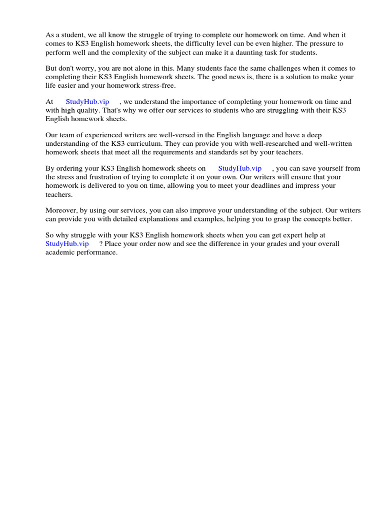 Homework Sheets Ks3 English | PDF | Worksheet | Homeschooling