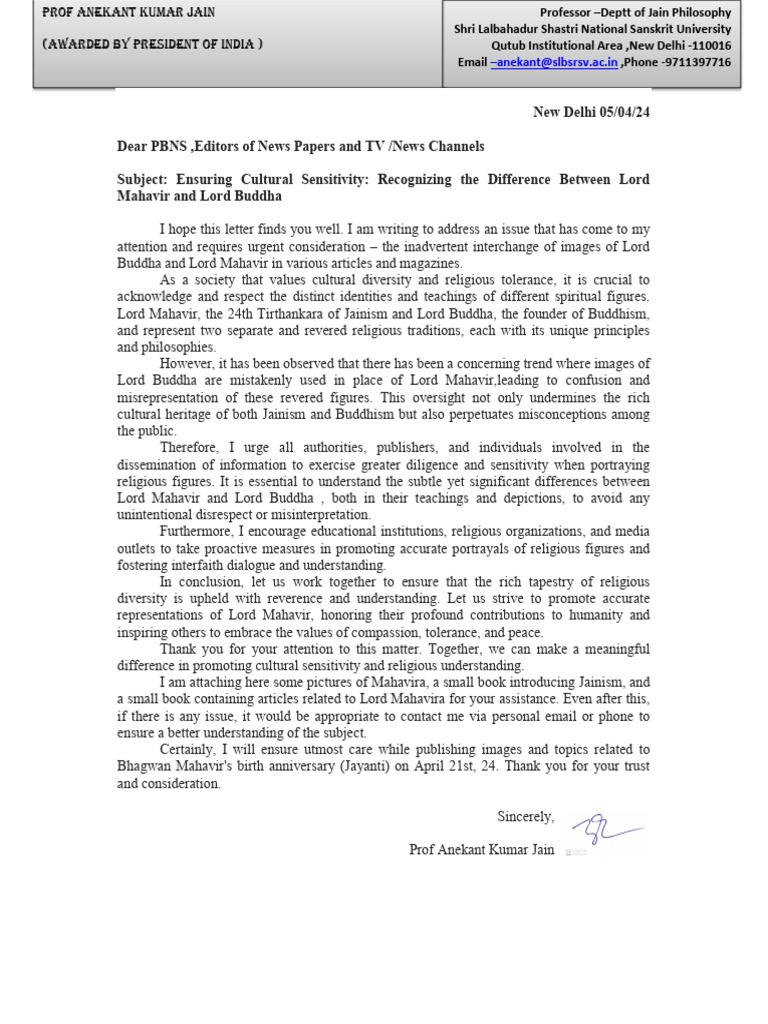 Letter Subject: Ensuring Cultural Sensitivity: Recognizing The ... Letter Subject: Ensuring Cultural Sensitivity: Recognizing The ...