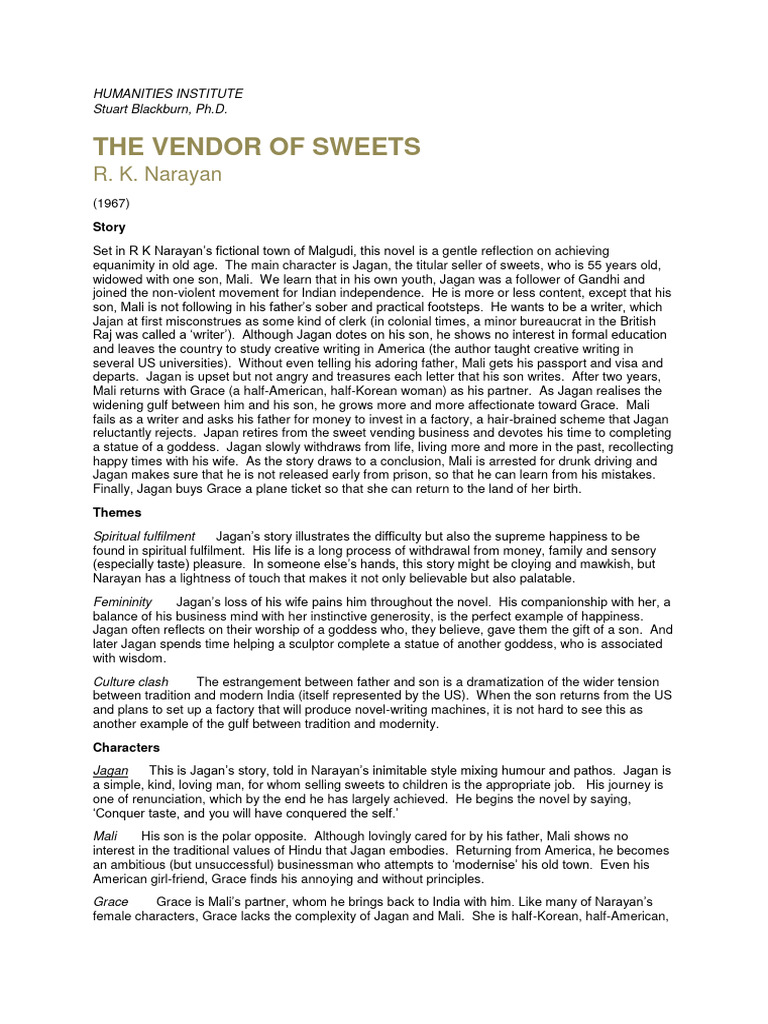 the-vendor-of-sweets characters themes | PDF