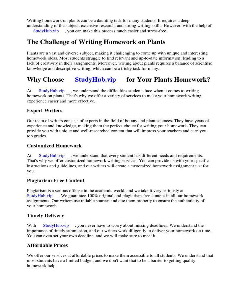Plants Homework Ideas | PDF | Homework | Knowledge