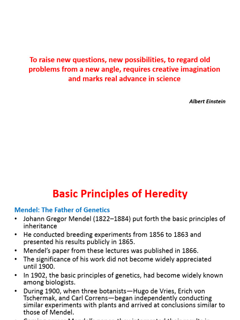 Basic Priciples of Heredity | PDF | Dominance (Genetics) | Allele