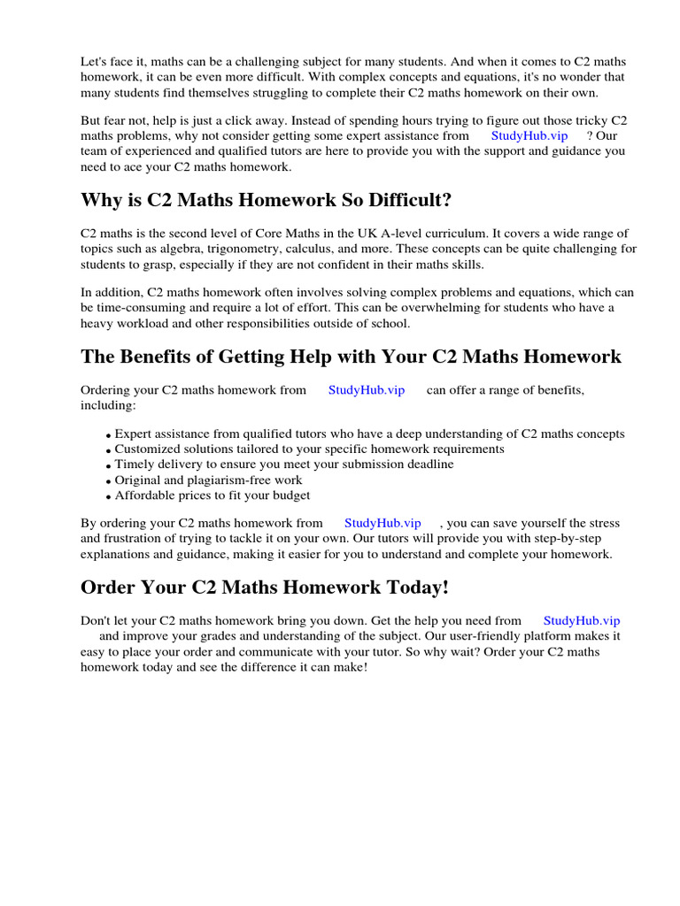 c2 Maths Homework | PDF | Mathematics | Homework
