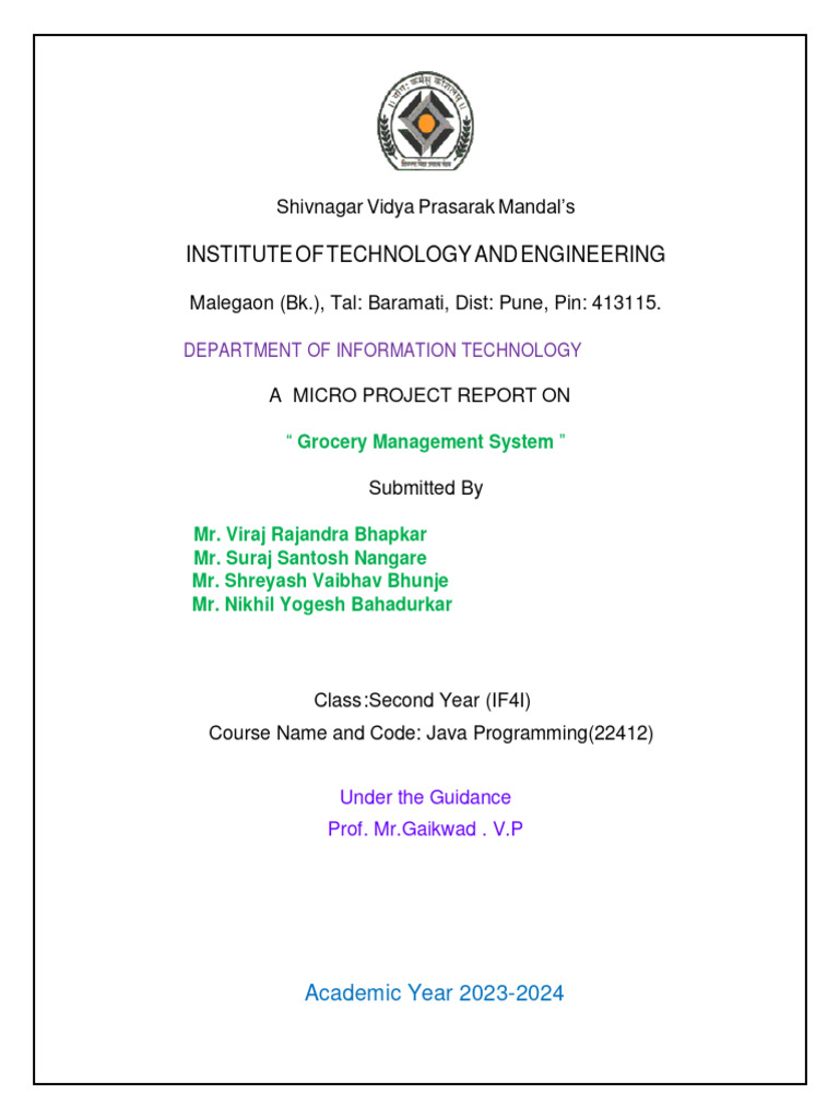 Java Microproject | Download Free PDF | Control Flow | Computer Engineering