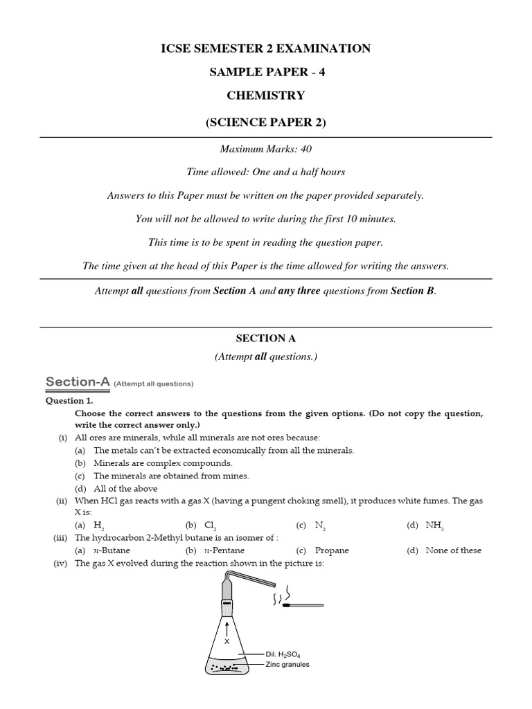 Chemistry (Sem-2) 2022 Set - 4 | PDF | Nitric Acid | Acid