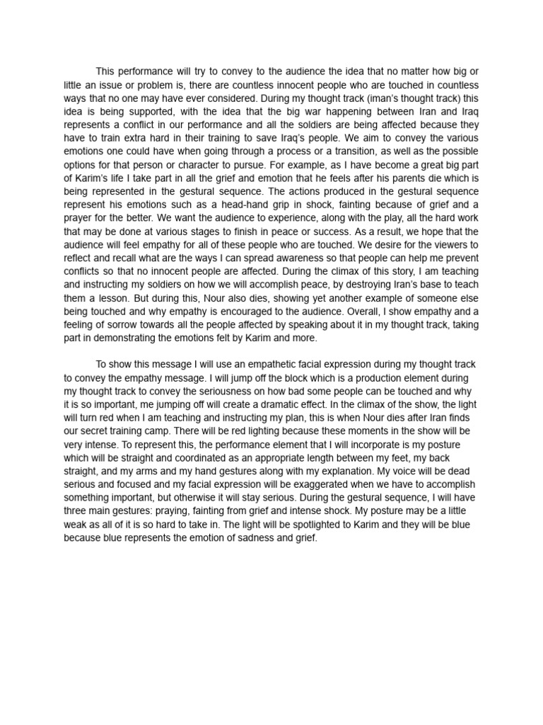 Iman S Artistic Intention Pdf Empathy Emotions