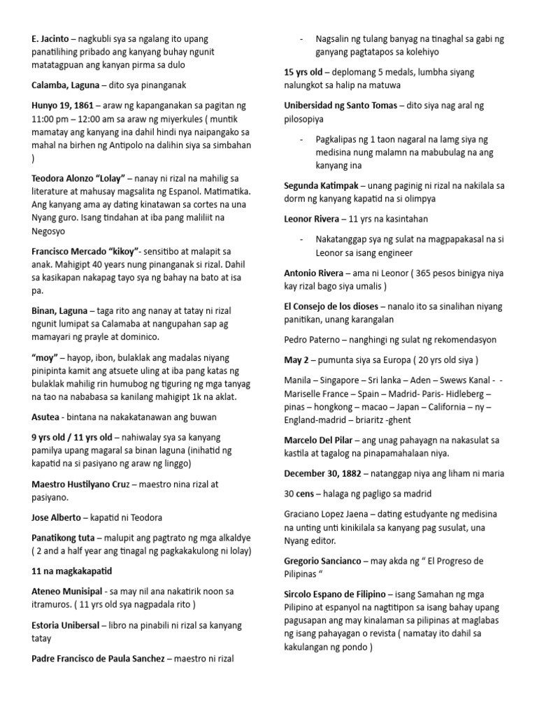 Jose Rizal Biography | PDF