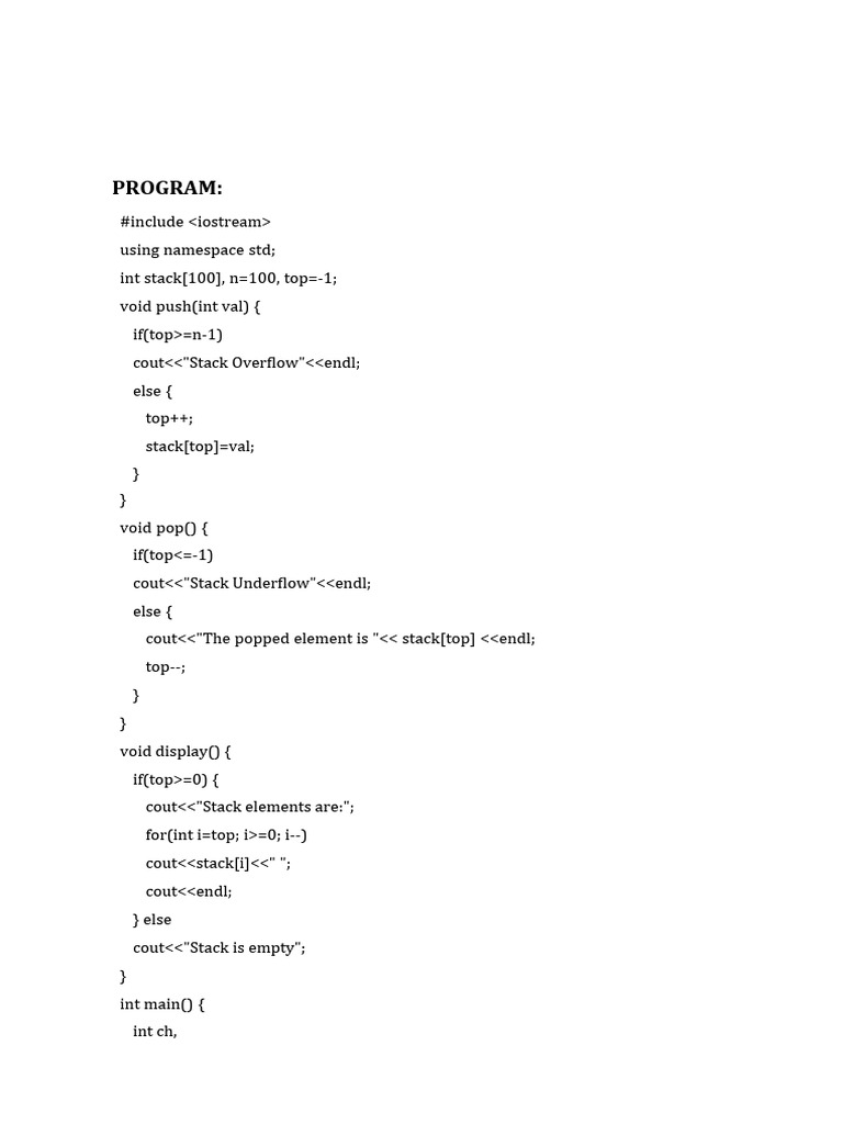 BCA Laboratory Program Operations | PDF | Algorithms And Data ...