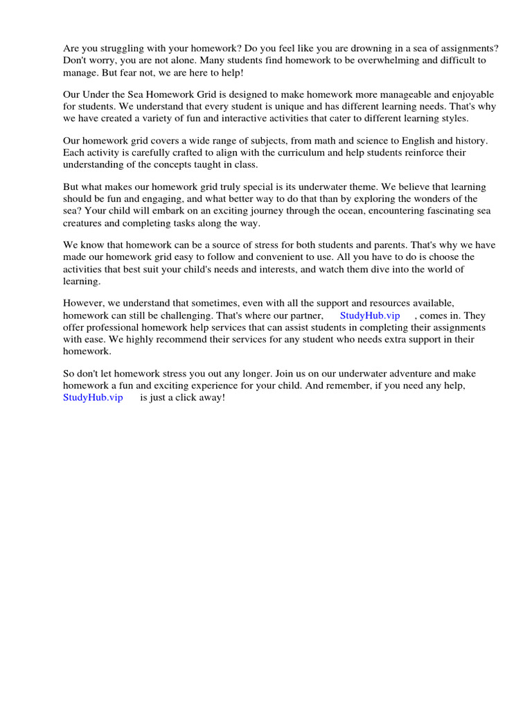 Underwater Homework Adventure | PDF | Homework | Safari (Web Browser)