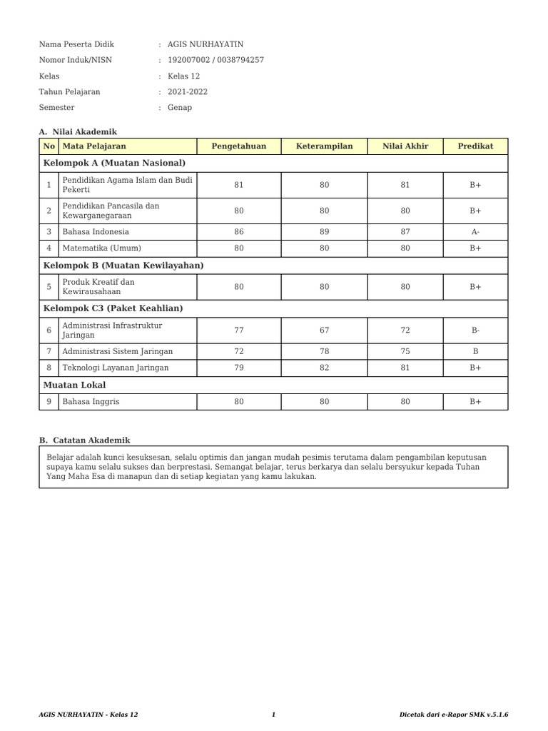 AGIS NURHAYATIN - Kelas 12-NILAI | PDF