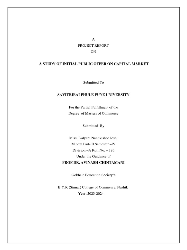 Ipo Project | PDF | Initial Public Offering | Sampling (Statistics)