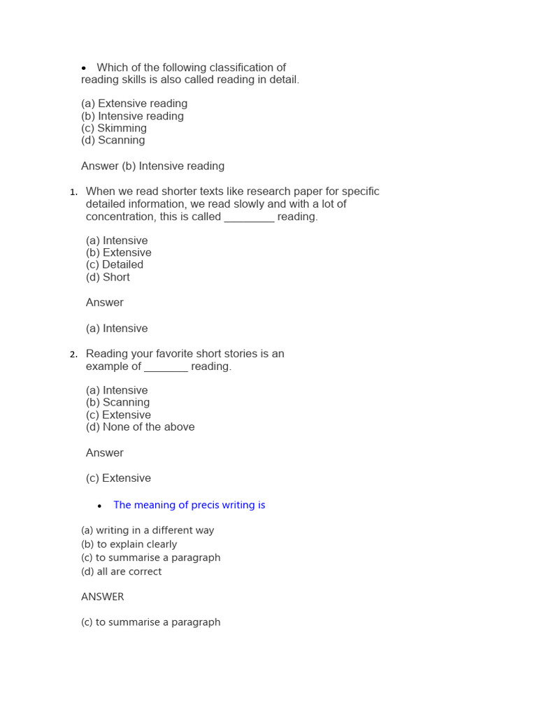 Analytical Reading Quiz | PDF