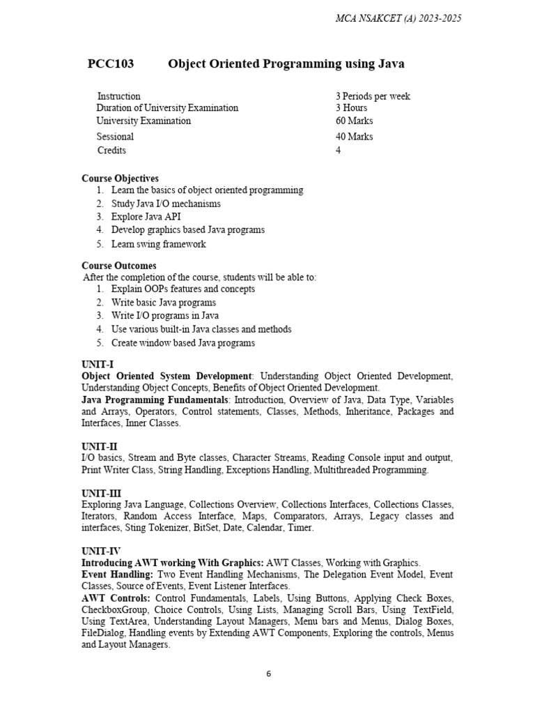 Object Oriented Programming Using Java Pdf Object Oriented Programming Class Computer