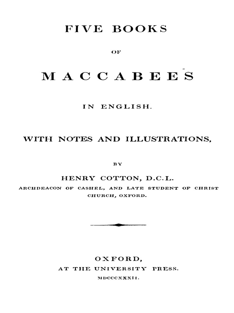 The Five Books of Maccabees in English | PDF