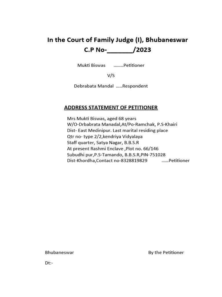 Adress Statement | PDF