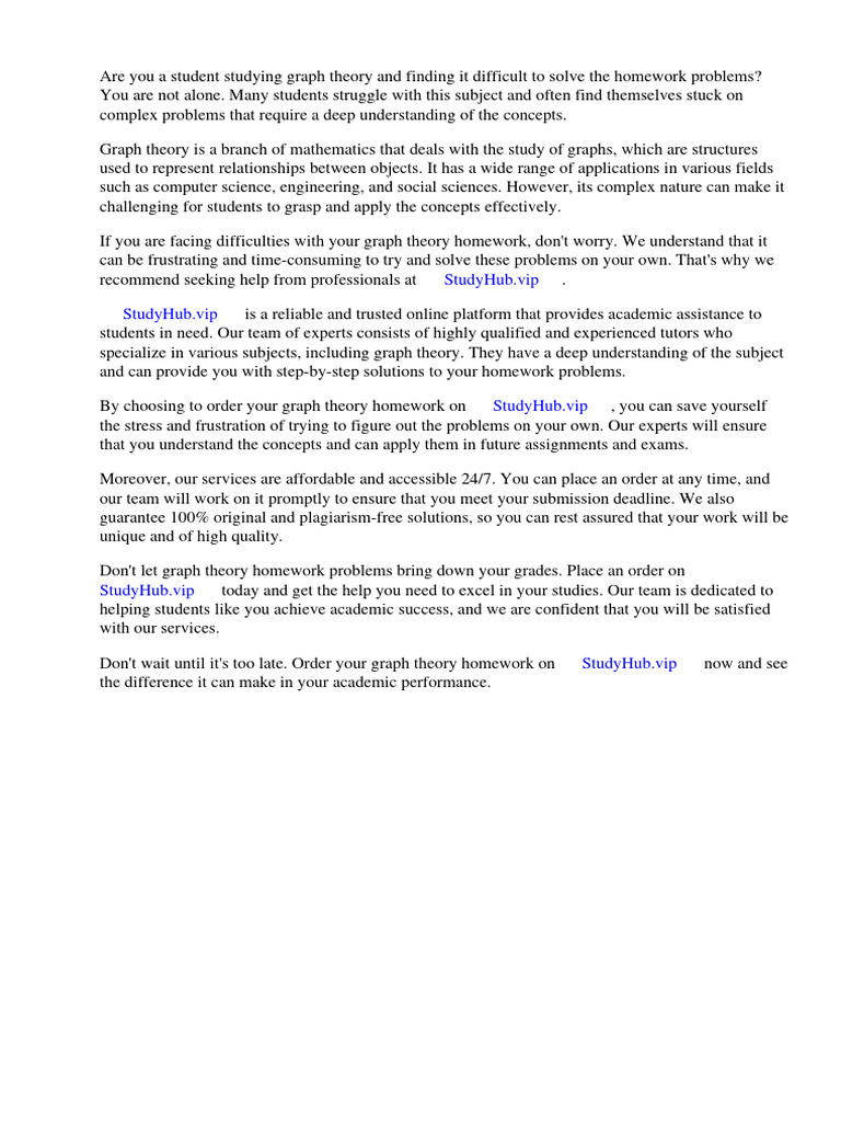 Graph Theory Homework Problems | PDF | Vertex (Graph Theory) | Methodology Graph Theory Homework Problems | PDF | Vertex (Graph Theory) | Methodology