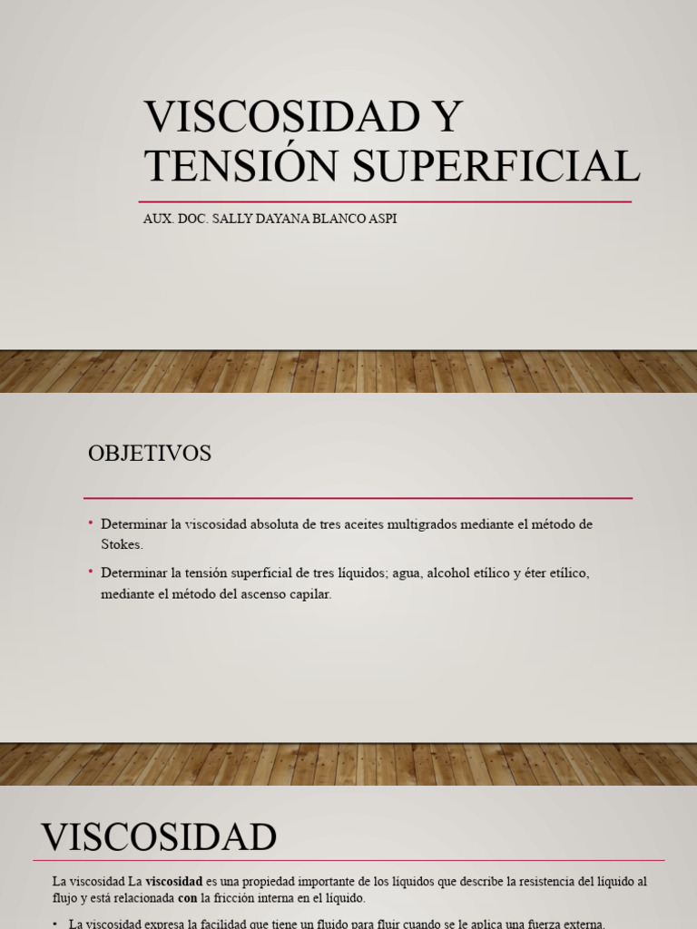 Viscosidad y Tensión Superficial | PDF | Viscosidad | Líquidos