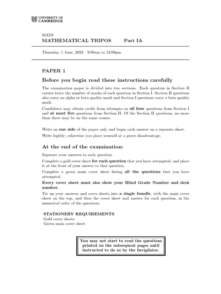 Paperia 1 2023 | PDF | Eigenvalues And Eigenvectors | Matrix (Mathematics)