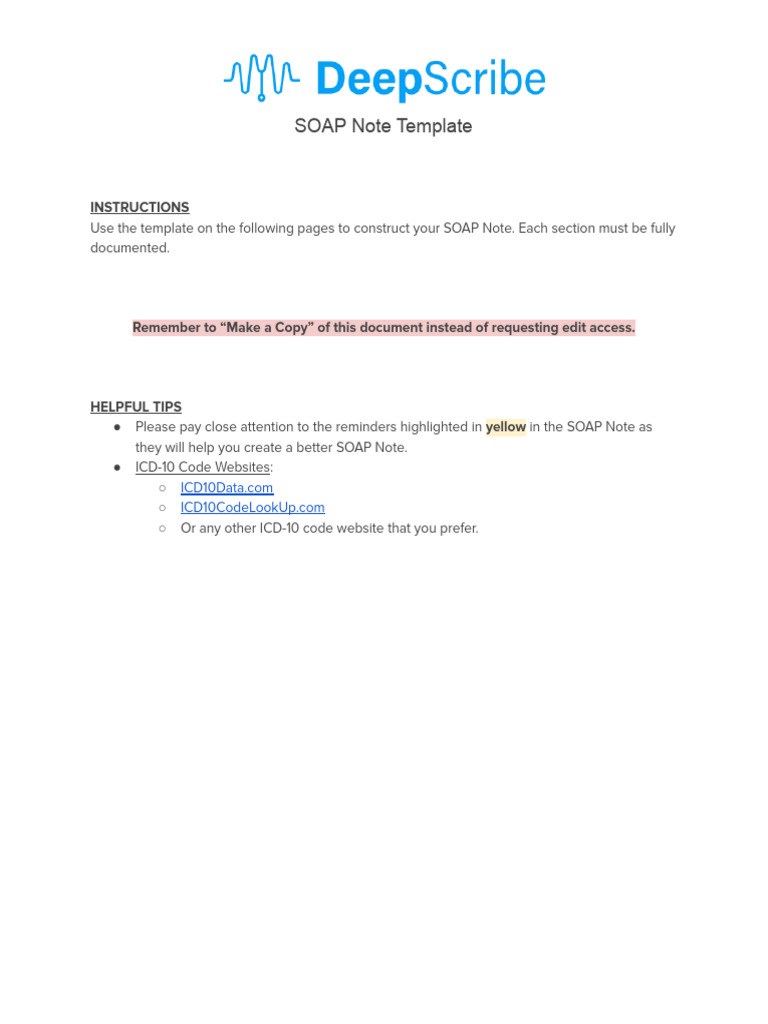 SOAP Note Template With Example | PDF | Gastroesophageal Reflux Disease ...