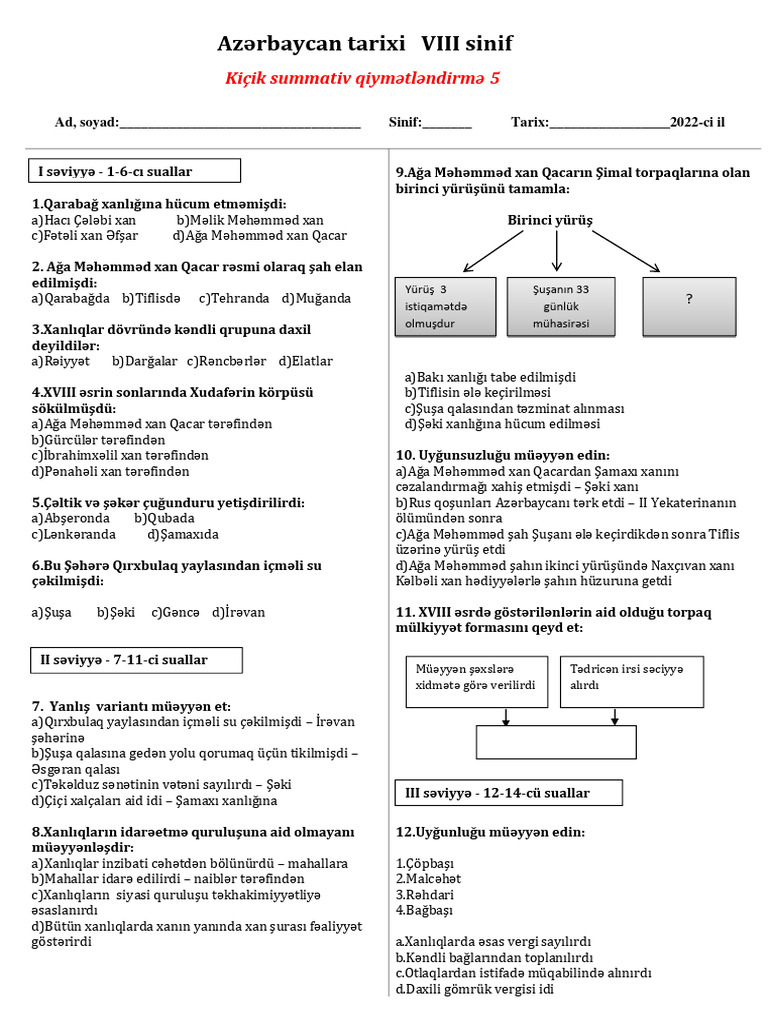 VIII Sinif Az.T - KSQ-5 | PDF