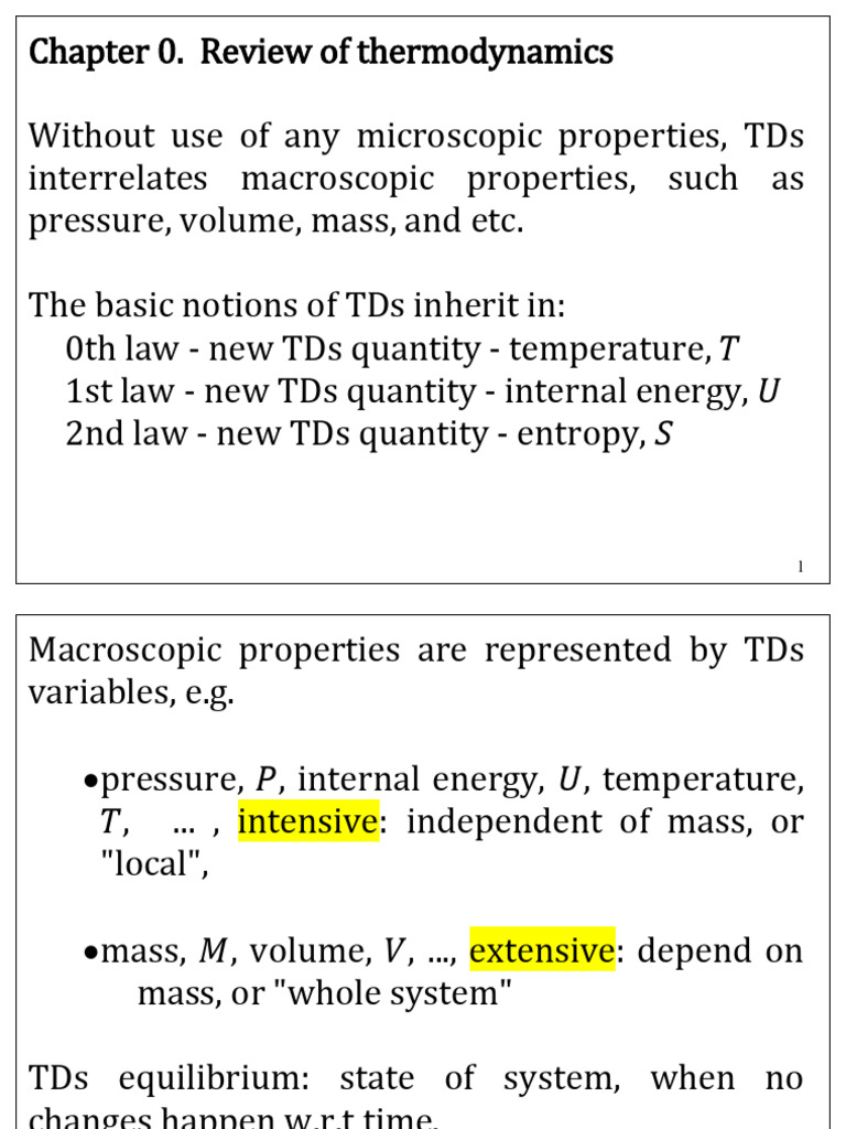 Thermodynamics and Statistical Mechanics Review | PDF | Heat | Temperature