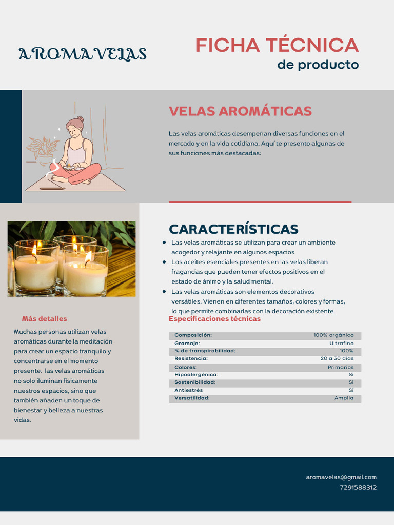 Ficha Técnica Velas | PDF