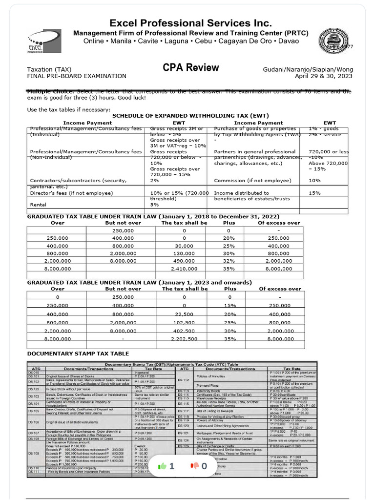 Team PRTC FPB May 2023 Tax Final - Compress | PDF | Taxes | Internal ...