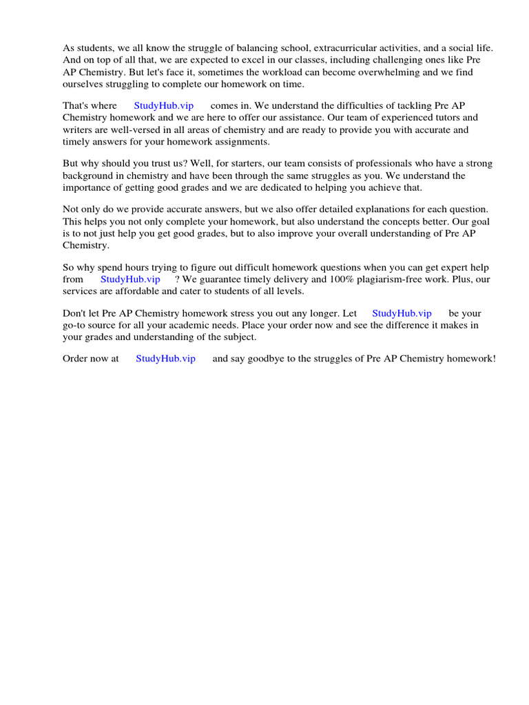 Pre AP Chemistry Homework 11 Answers | PDF | Multiple Choice | Advanced ...