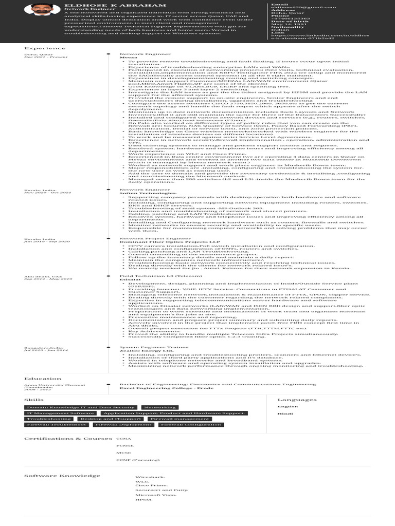 CV 1 | PDF | Computer Network | Network Switch
