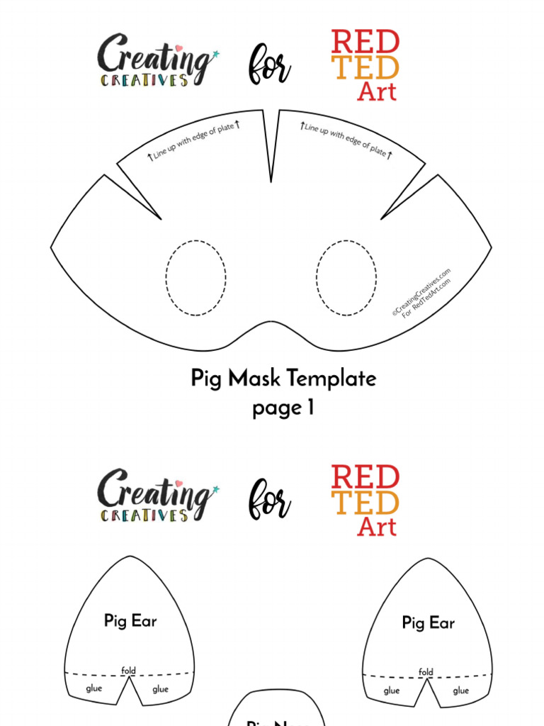 Piggy Mask Template | PDF