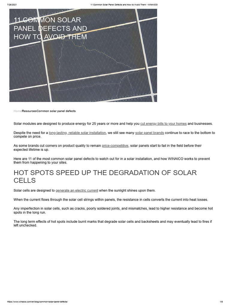 11 Common Solar Panel Defects And How To Avoid Them Winaico Pdf