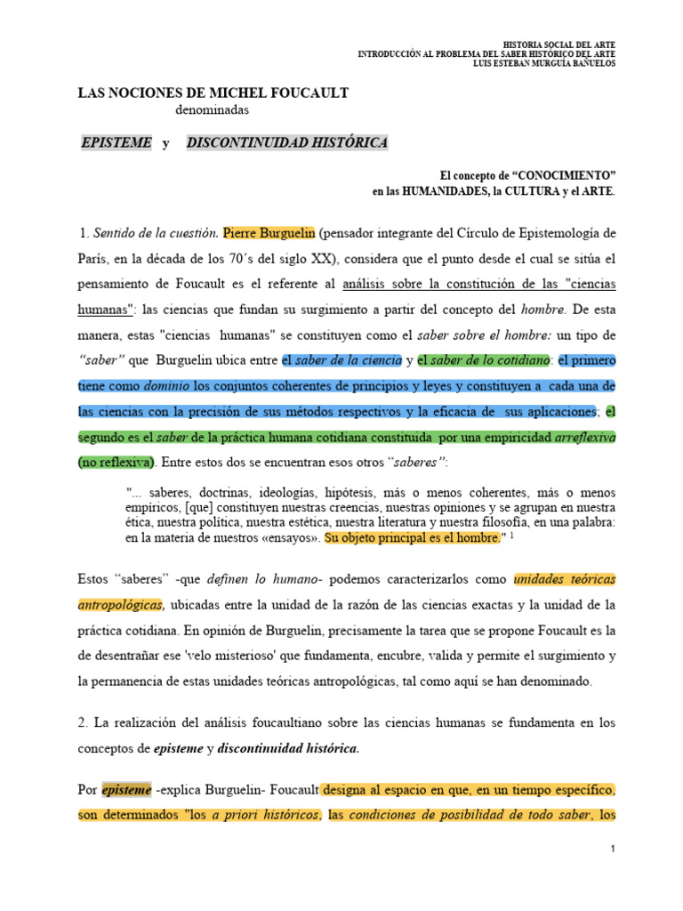 00.episteme y Discontinuidad Histórica - Foucault. | PDF | Conocimiento ...