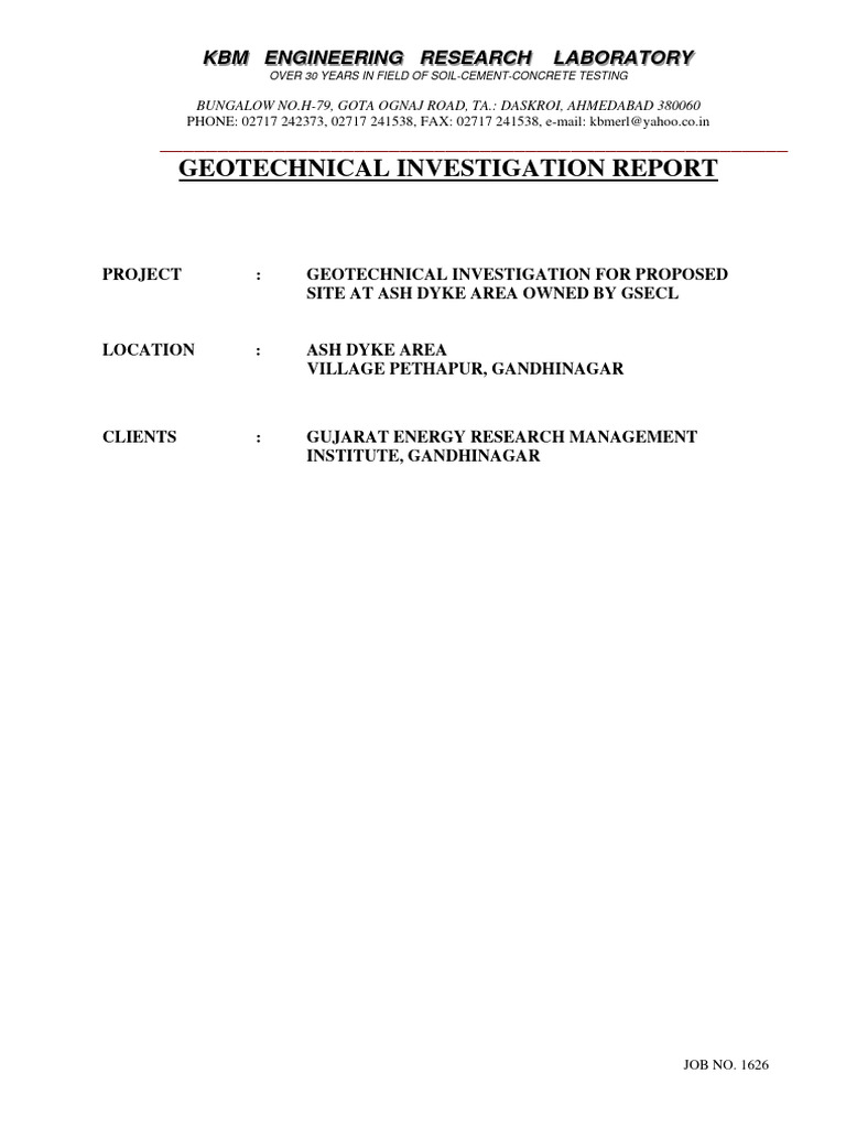 Soil Test Report | PDF | Foundation (Engineering) | Earth Sciences