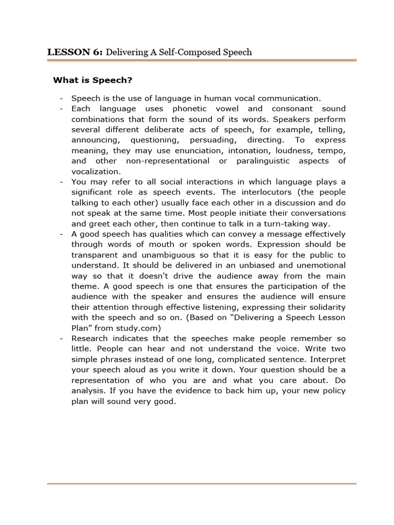 Understanding Impromptu Speech | PDF | Speech | Human Voice