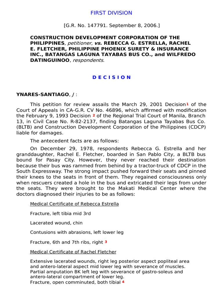 Liability Case: CDCP vs. Estrella & Fletcher | PDF | Damages | Legal ...