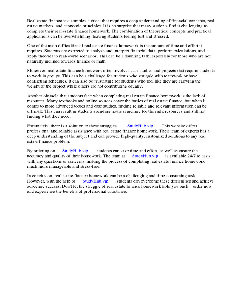 Real Estate Finance Homework | PDF | Loans | Investing