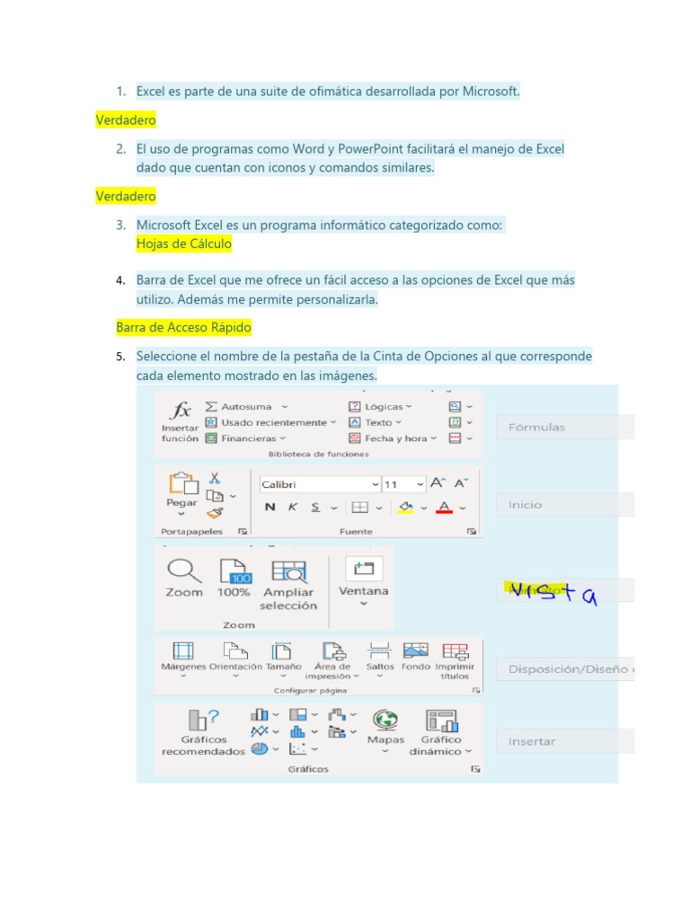 Preguntas Exel | PDF | Microsoft Excel | Microsoft