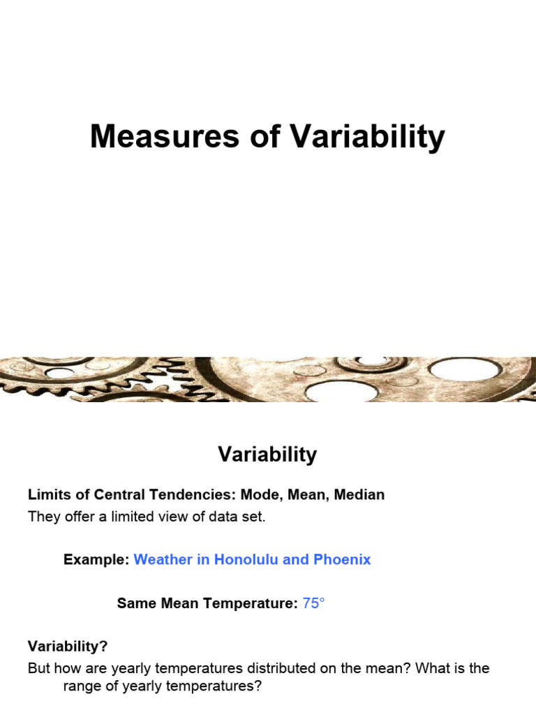 Understanding Measures of Variability | PDF | Variance | Statistical ...