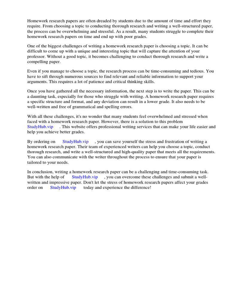 Homework Research Paper | PDF | Homeschooling | Essays