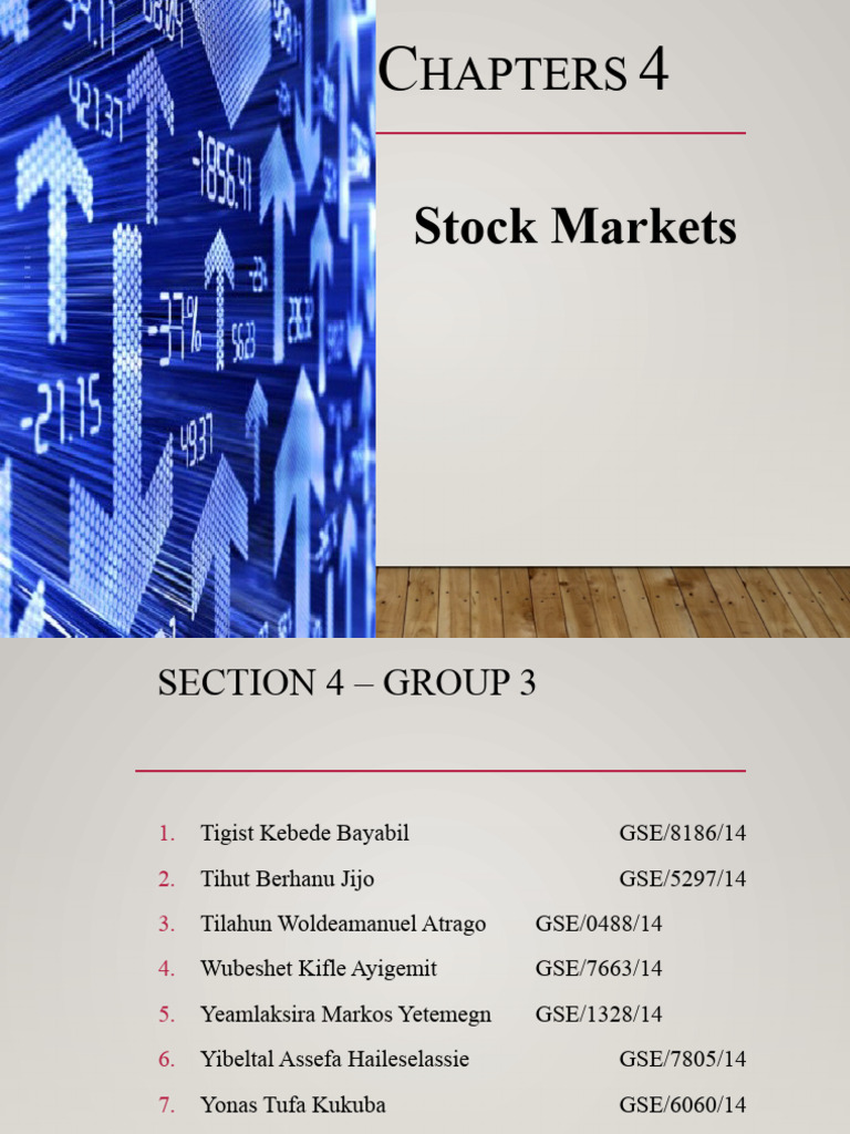 Chap 4 Stock Markets | PDF | Stocks | Valuation (Finance)